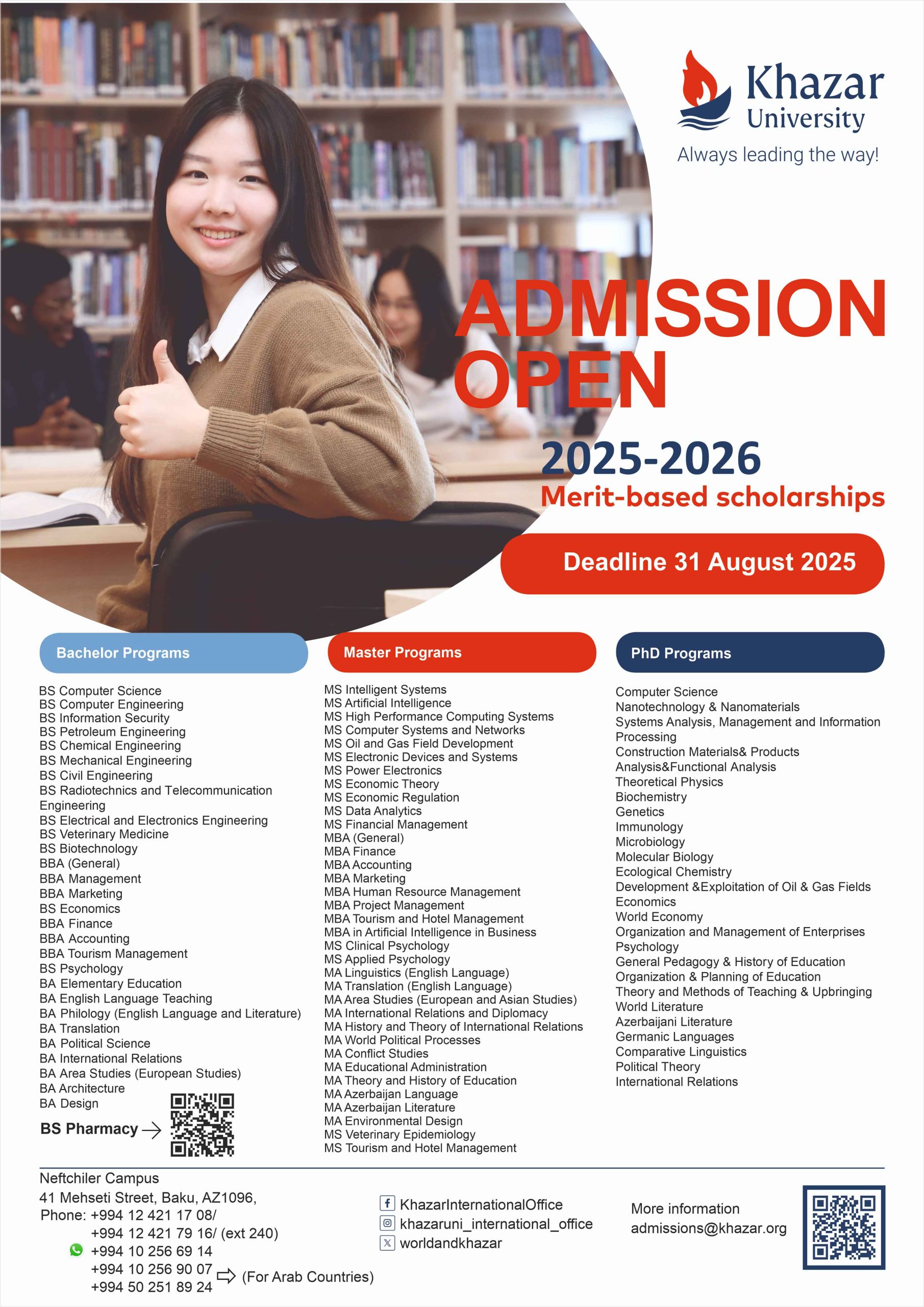 Khazar University Admission Open 2025-2026 – Khazar University ...